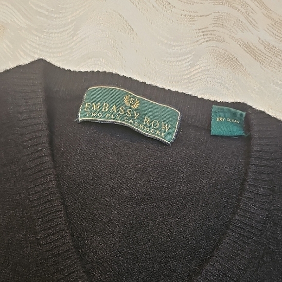 Embassy Row | Sweaters | Embassy Row Black Two Ply Cashmere Sweater ...
